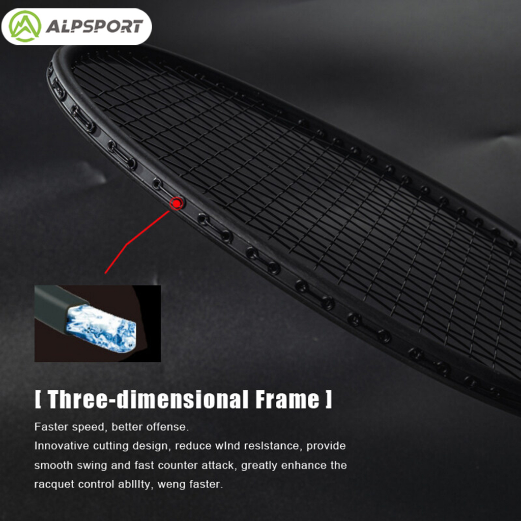 ALP Original 4U RR Badminton Racket | 100% Carbon Fiber | 22 LBS Strung ...