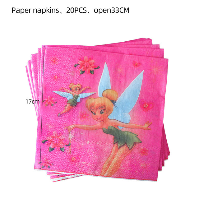 Cartoon Tinkerbell Elf Birthday Party Decoration Kid Faovr Tableware ...