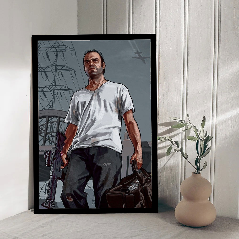A4 Sized Poster GTA 5 Gaming Grand Theft Auto V Wall Posters PVC Framed ...