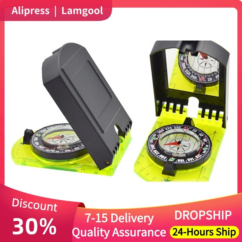 Compass Scale Map Ruler Mirror Compass With Flip Multifunctional For ...