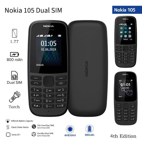 NOKIA 105 4TH EDITIONS NEW MODELS 2022 ORIGINALS | Daraz.lk