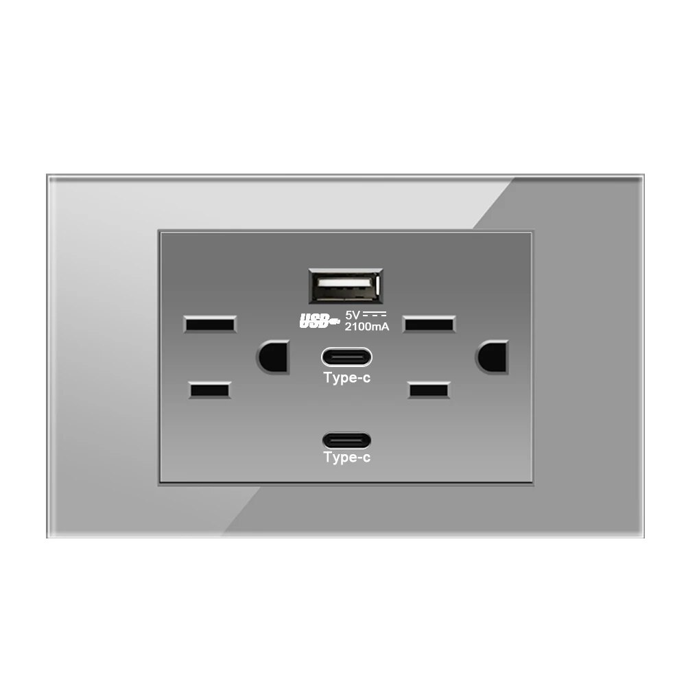 DELEFU 4x2 Smart Home Appliance Plug Adapter Type-c Fast Charging，118 ...