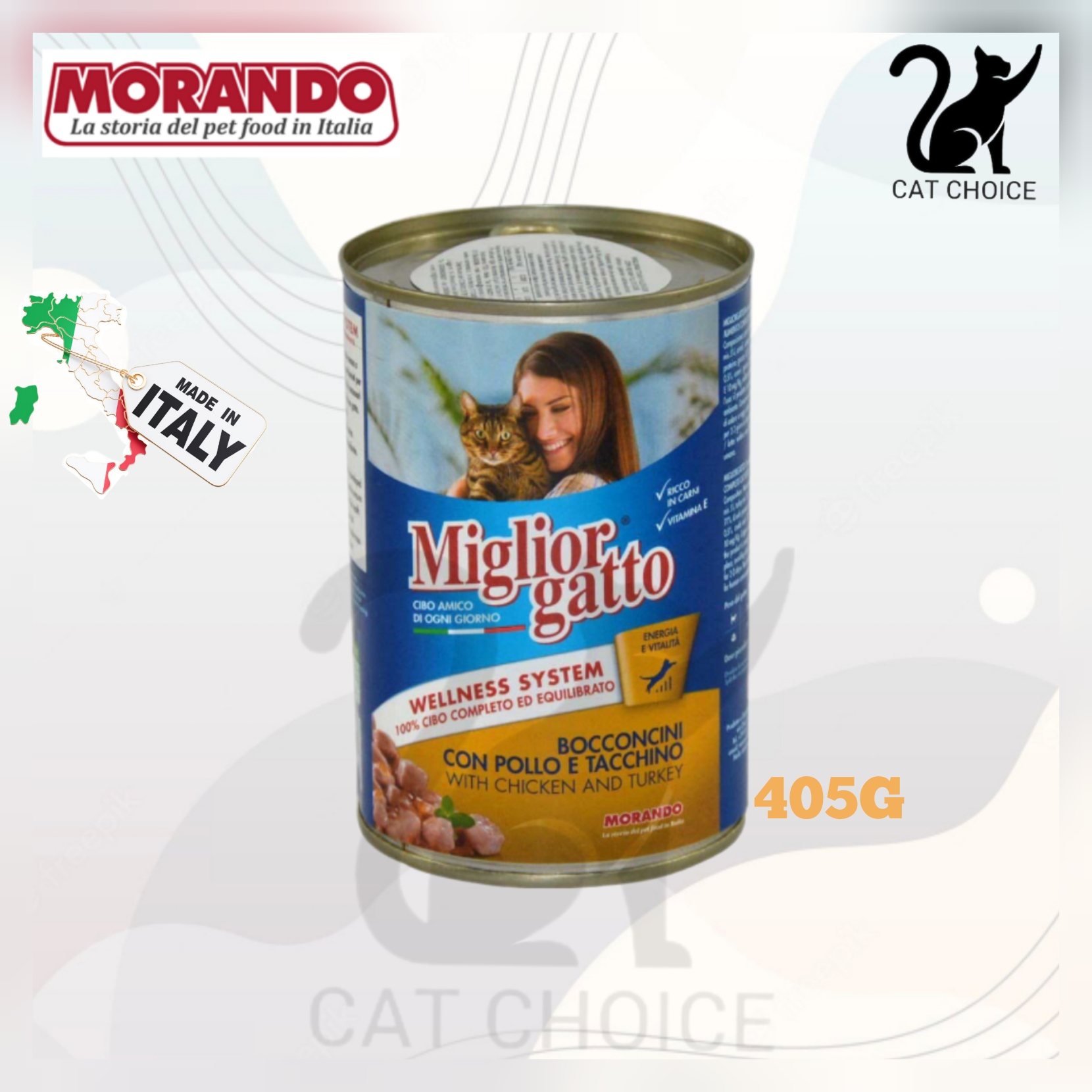 Morando Wet Food Can for Cats CHUNKS Chicken and Turkey (405g) | Daraz.lk
