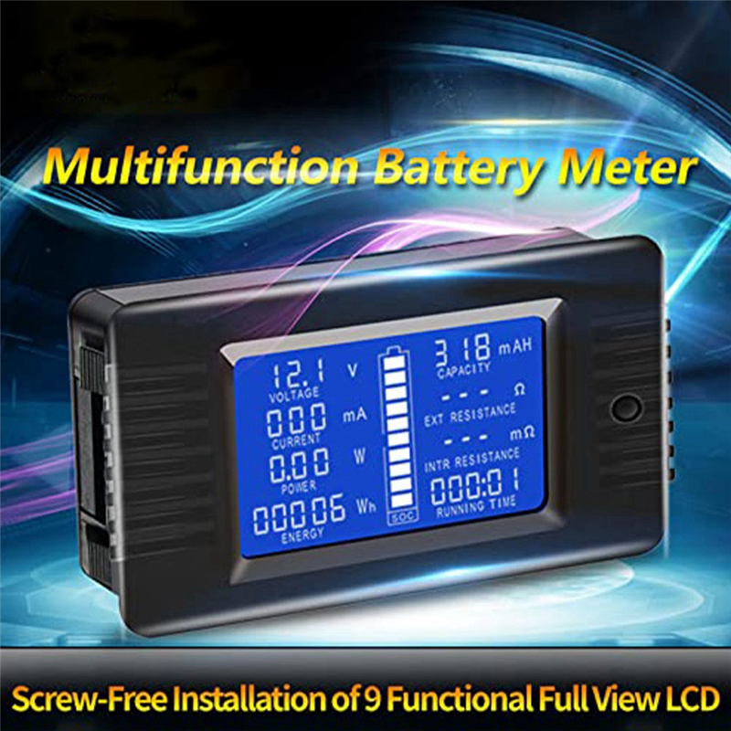 Battery Monitor Meter Ammeter Digital DC 0-200V Shunt 100A Multimeter ...