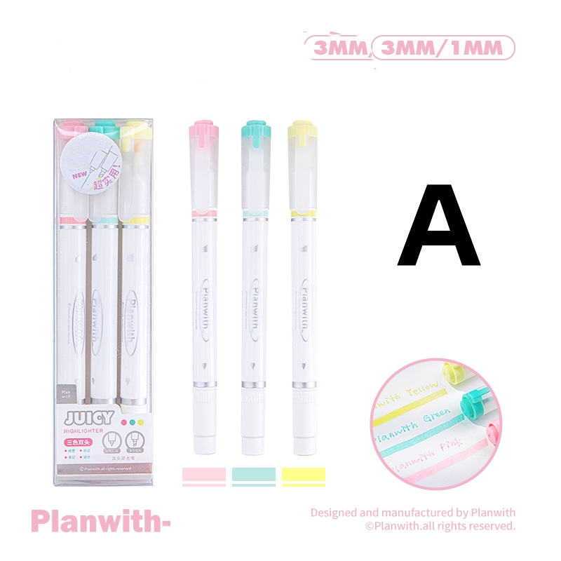 Panda Online Double Headed Fluorescent Pen Student Key Line Marking ...