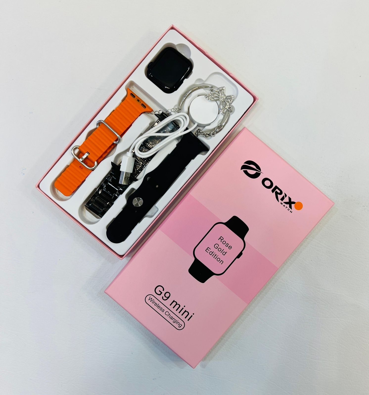 ORIX G9 MINI SMART WATCH FOR LADIES Silver and orange | Daraz.lk
