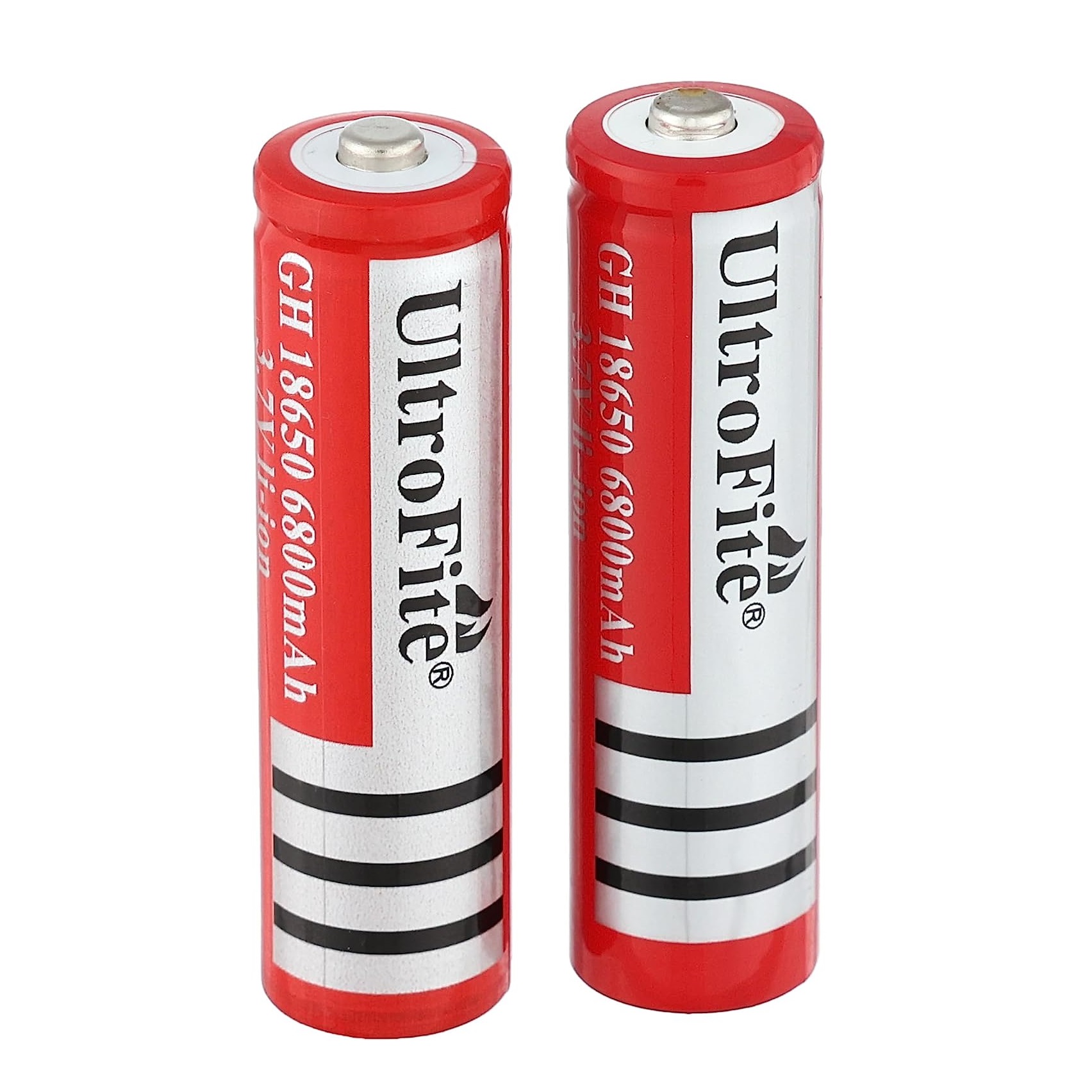 1pcs UltroFite 18650 6800mAh 3.7V Rechargeable Li-ion Battery, Red ...