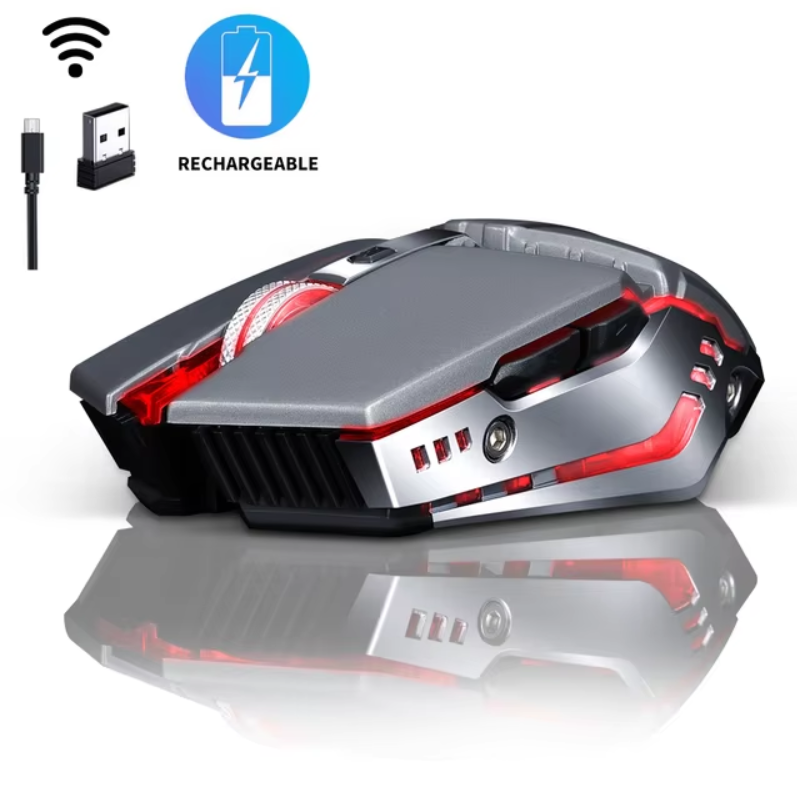 T-WOLF Thunderwolf Q15 Rechargeable Wireless Mouse RGB Glow Game Office ...