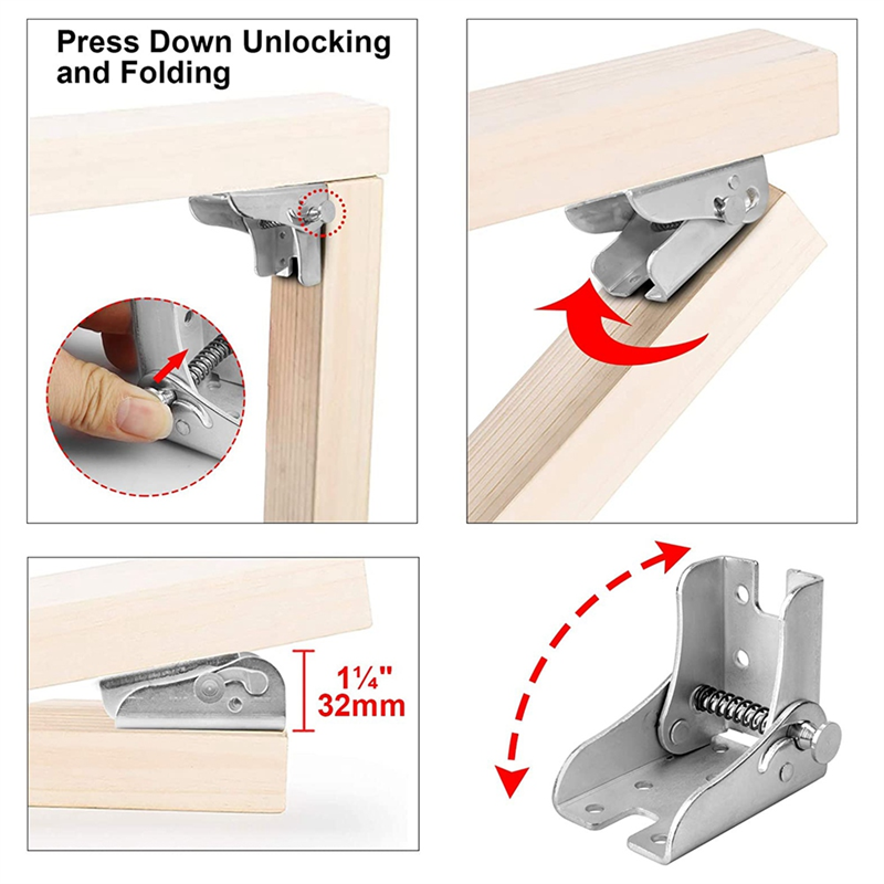 Folding Table Legs Bracket 90° Lock Extension Self Lock Hinges for ...