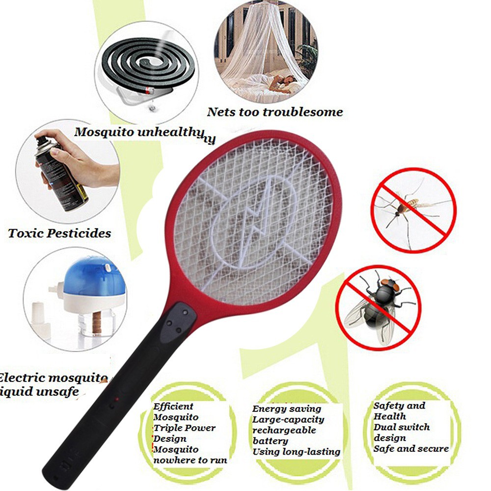 Electronic Rechargeable Mosquito Bat Racket, Electric Mosquito Fly ...