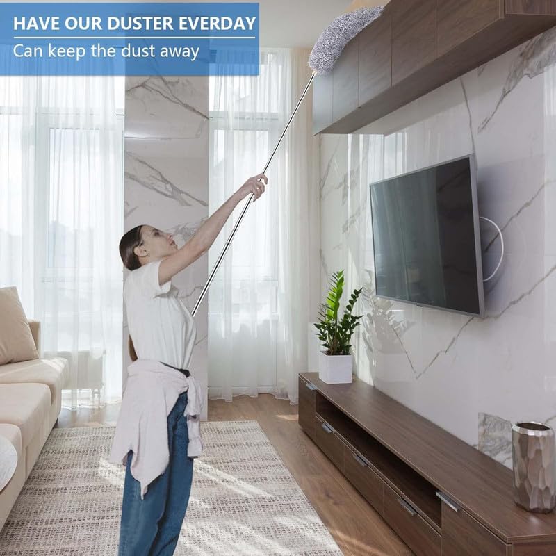 Microfiber Feather Duster with Mop Hanger - Extendable and Bendable ...