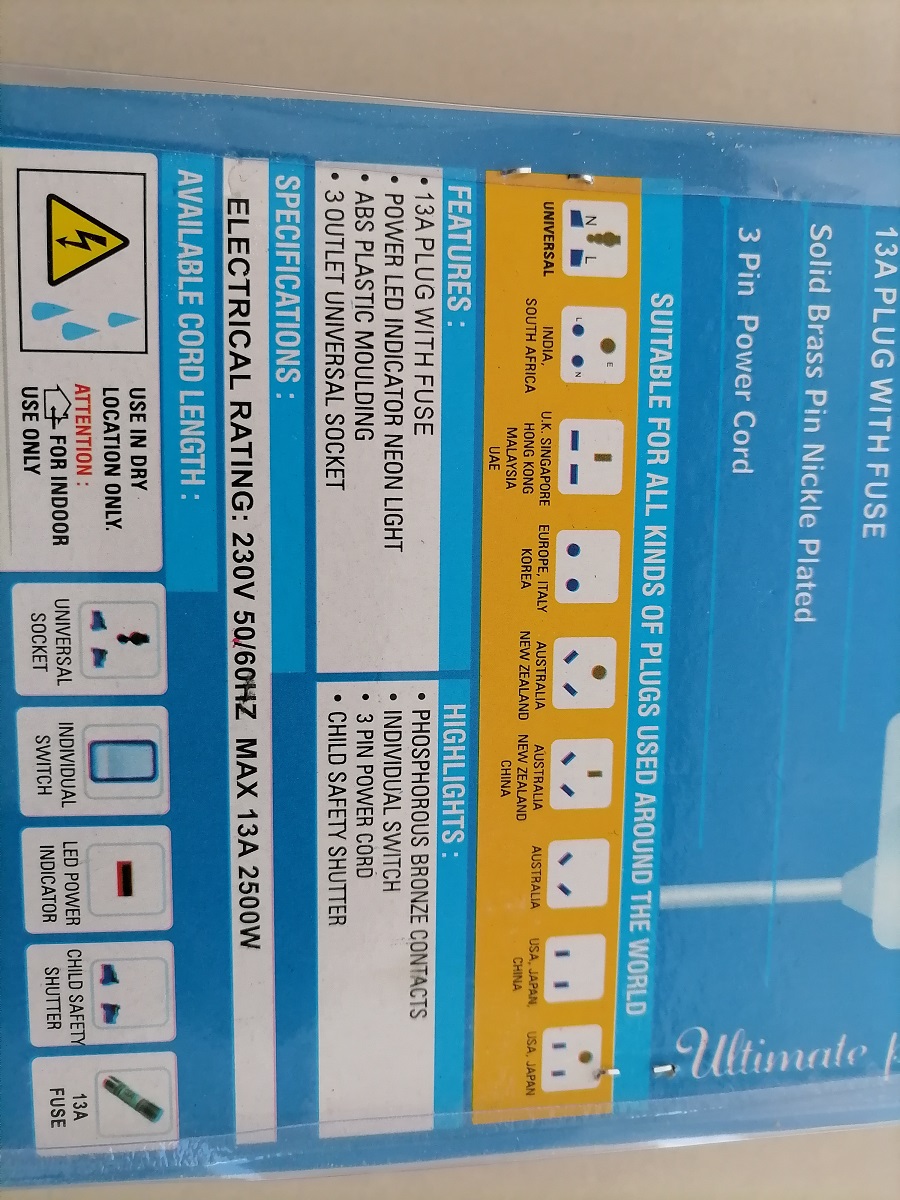 Marken Extension Power Strip With Surge Protector Multi Switch Socket 5 ...