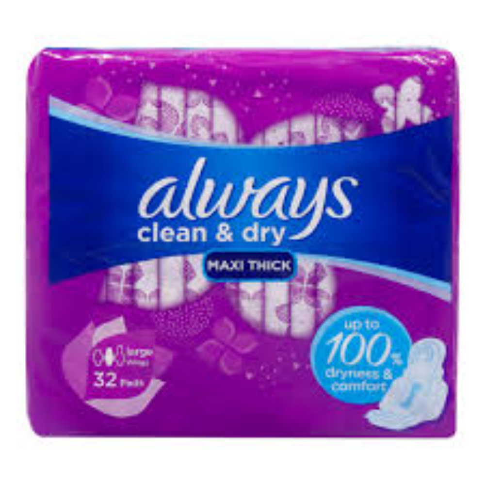 Always Clean & Dry Maxi Thick & 32 Pads (Large Wings) | Daraz.lk