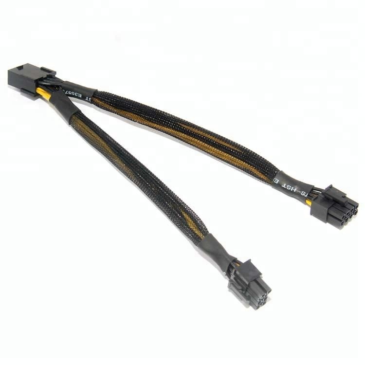 PCIe 8 Pin to Dual 8 (6+2) Pin Power Supply Splitter Cable (Braided ...