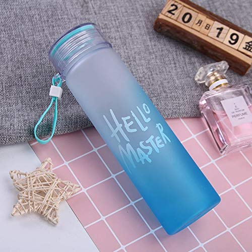 480ML Water Bottle Glass, Hello Master Water Bottles Colorful Bottle ...