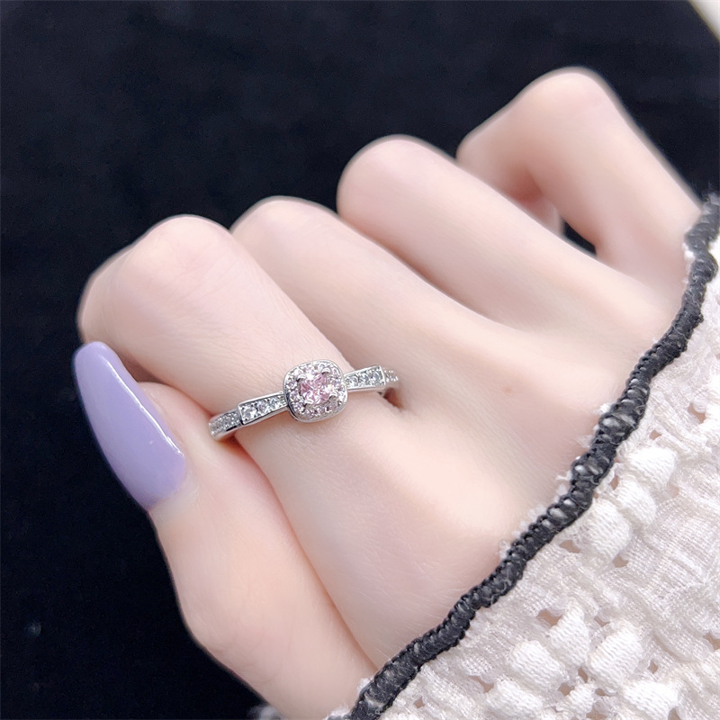 Barbie Pink Rhinestone Ring Female Opening Adjustable Special-Interest ...