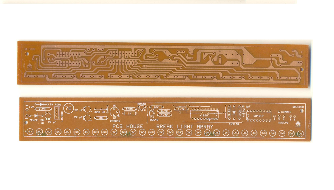 30 LED Break Light Auto Rider CD 4017 + LM 3914 IC PCB Board Only ...