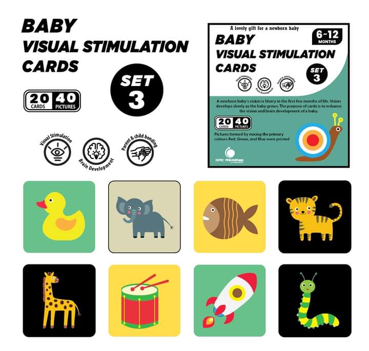 Baby Visual Stimulation Cards Montessori 0-12 Months High Contrast ...