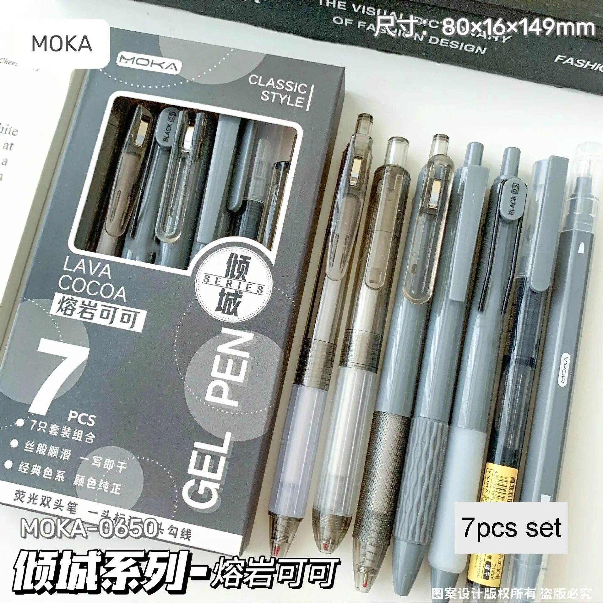 【HOT】 7Pcs Kawaii Pens Quick-Drying Ink Japanese Stationery Highlighter ...