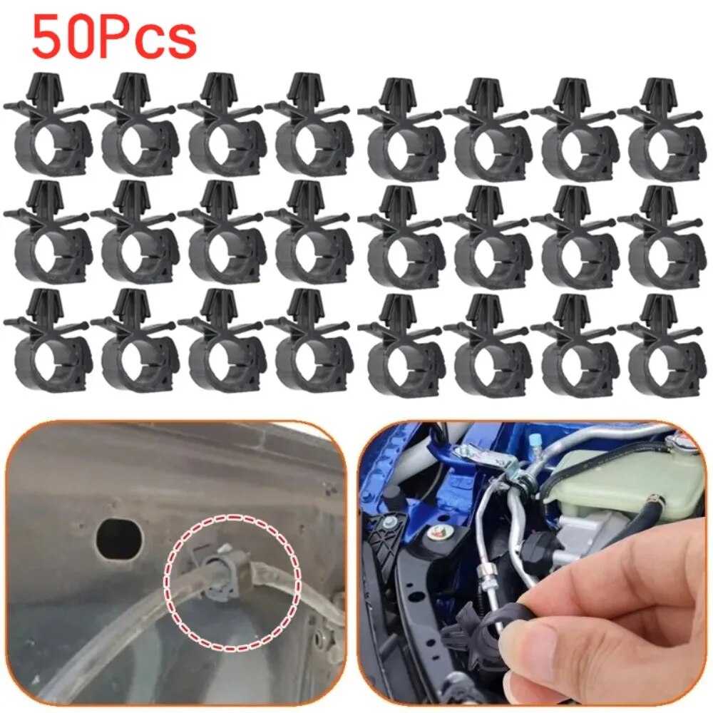 50x Car Wiring Harness Fastener Route Fixed Retainer Clip Corrugated ...