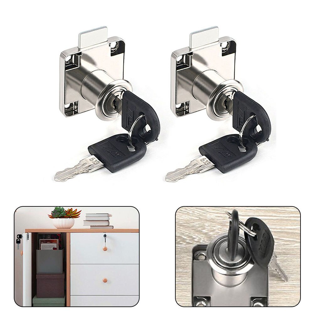 2PCS Iron Cabinet Drawer Latch Locks Matching Key Drawer Lock Bolt Cam ...