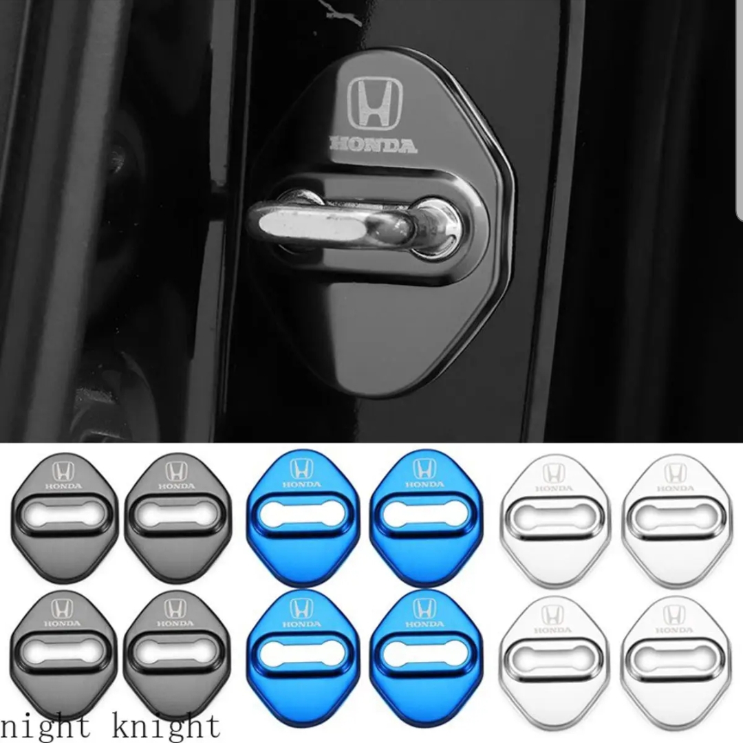4pcs Stainless Steel Car Door Lock Protective Cover Sticker with Auto ...