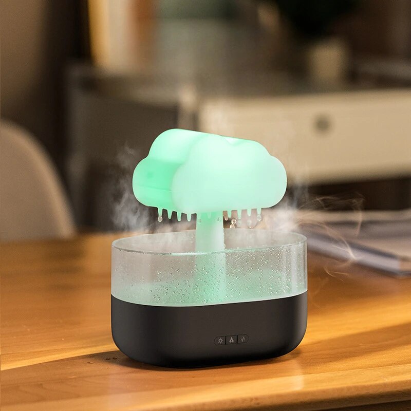 200ml Rain Cloud Air Humidifier RGB Night Light Mushroom Rain Aroma ...