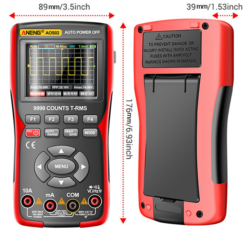 AOS02 Professional Transistor Test Multimeter 48MS/S Sampling Rate ...