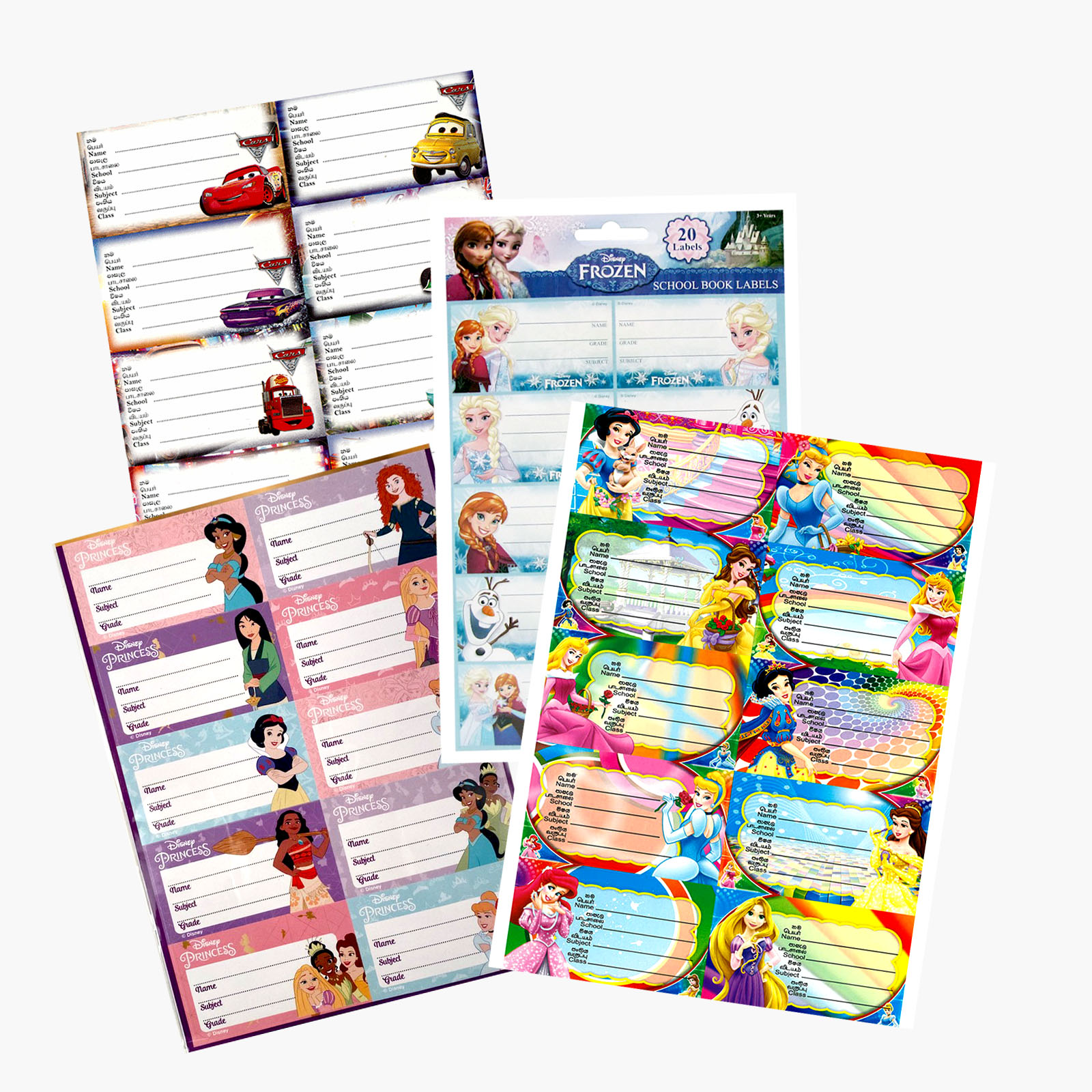 (06pcs) Name Sticker Card For Students & Kids School, Class Note Books ...