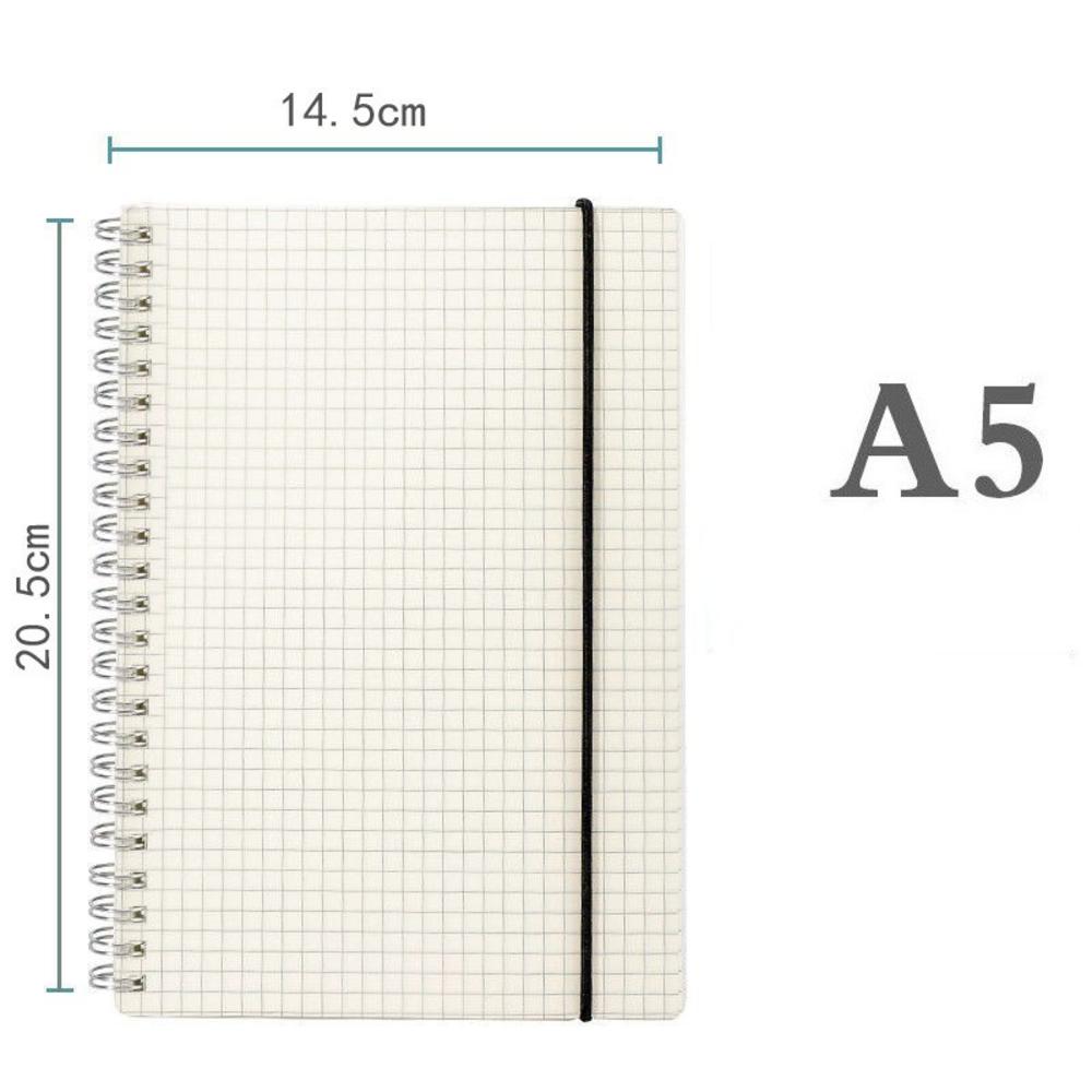A5 size Spiral book Portable A6 size Blank pages Coil notebook Grid ...