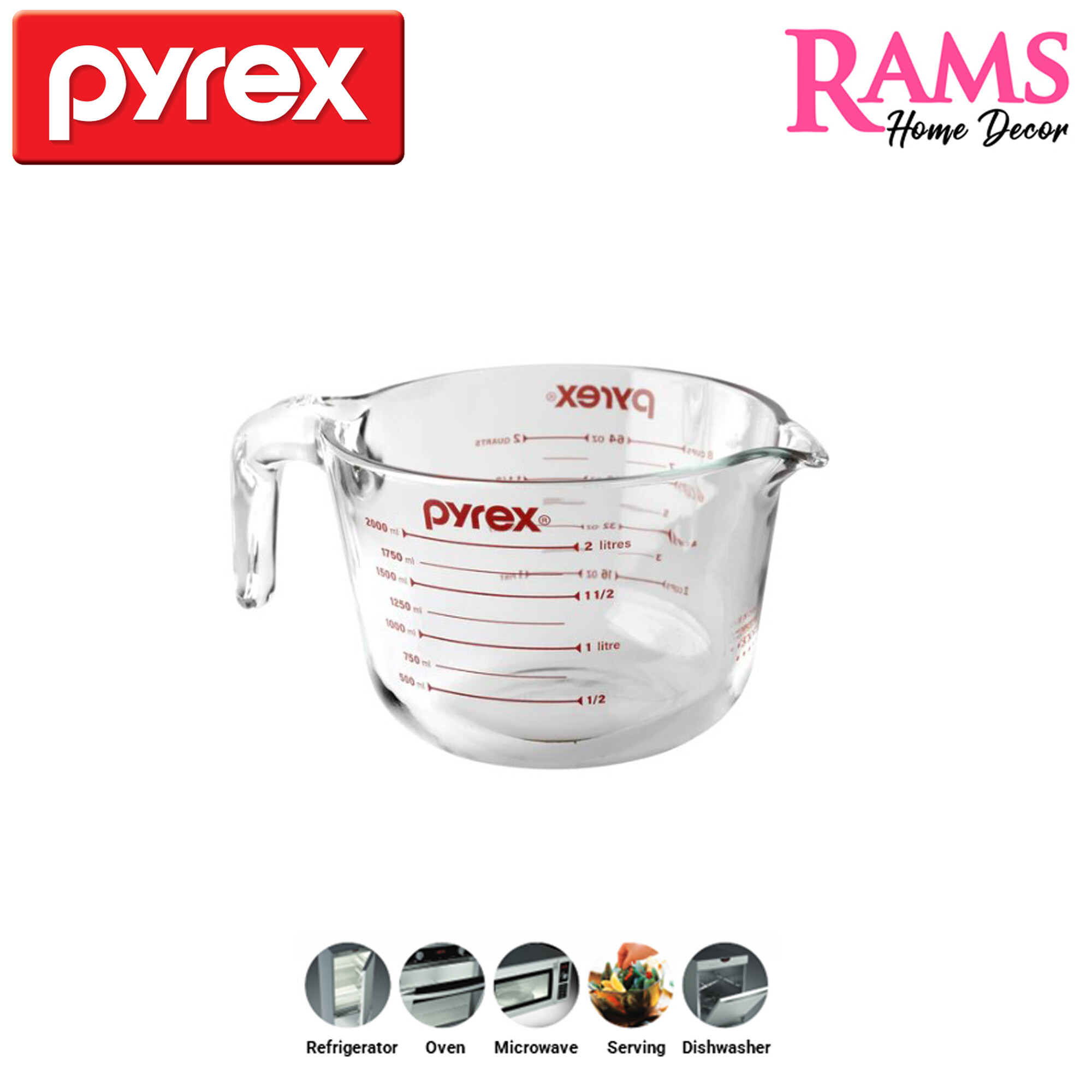 Pyrex High Tempered Glass Measuring Jug / Kitchen Measuring Jug ...