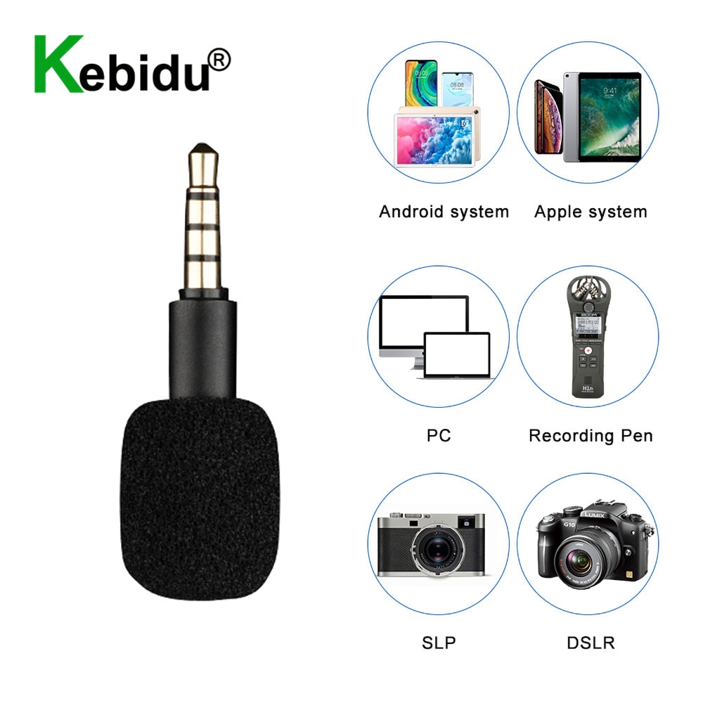 Kebidu 3.5mm Portable Small In-line Mic Mini Omni-Directional Mic for ...