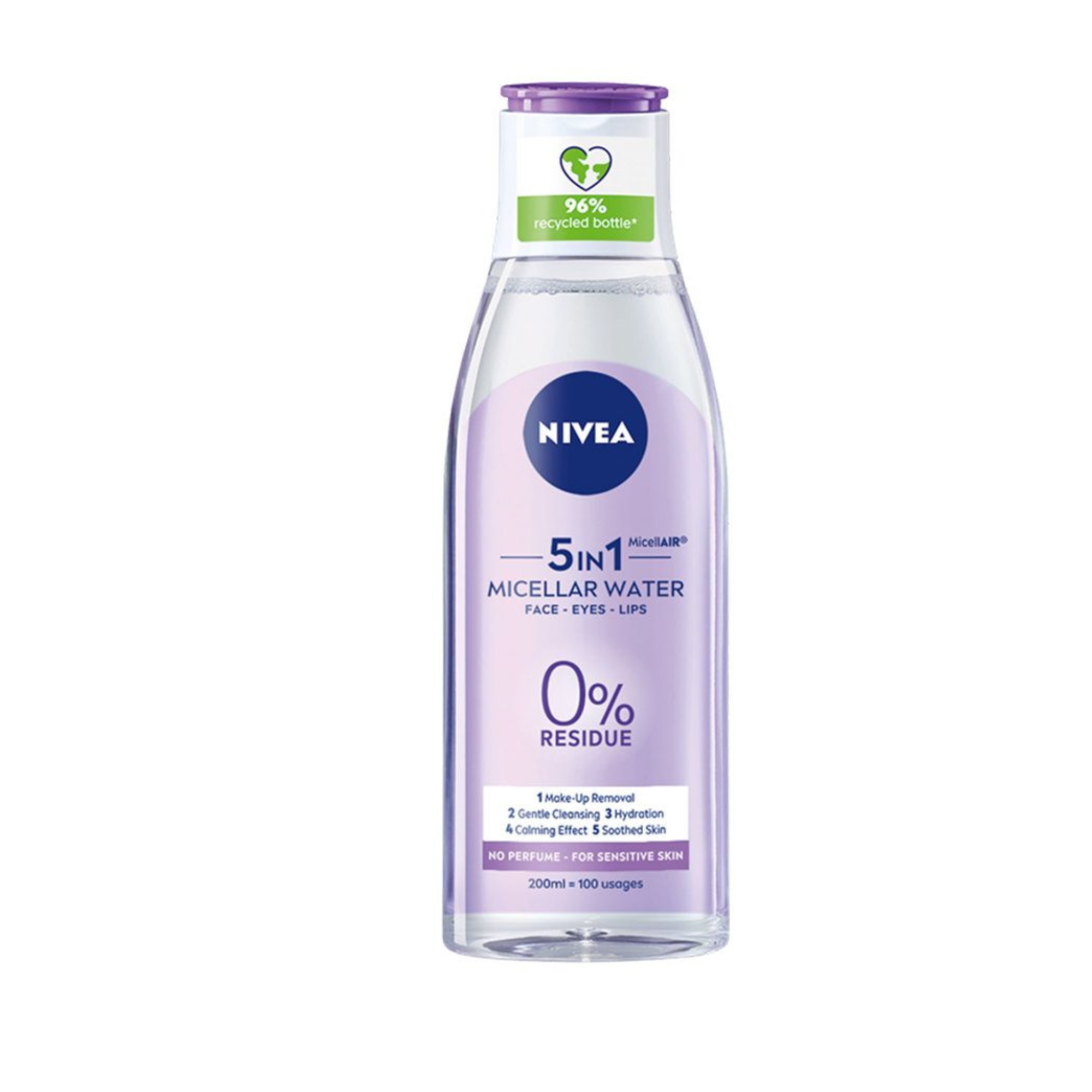 NIVEA Uk Micellar 5-In-1 Micellar Water 200Ml Sensitive Skin, Fragrance ...