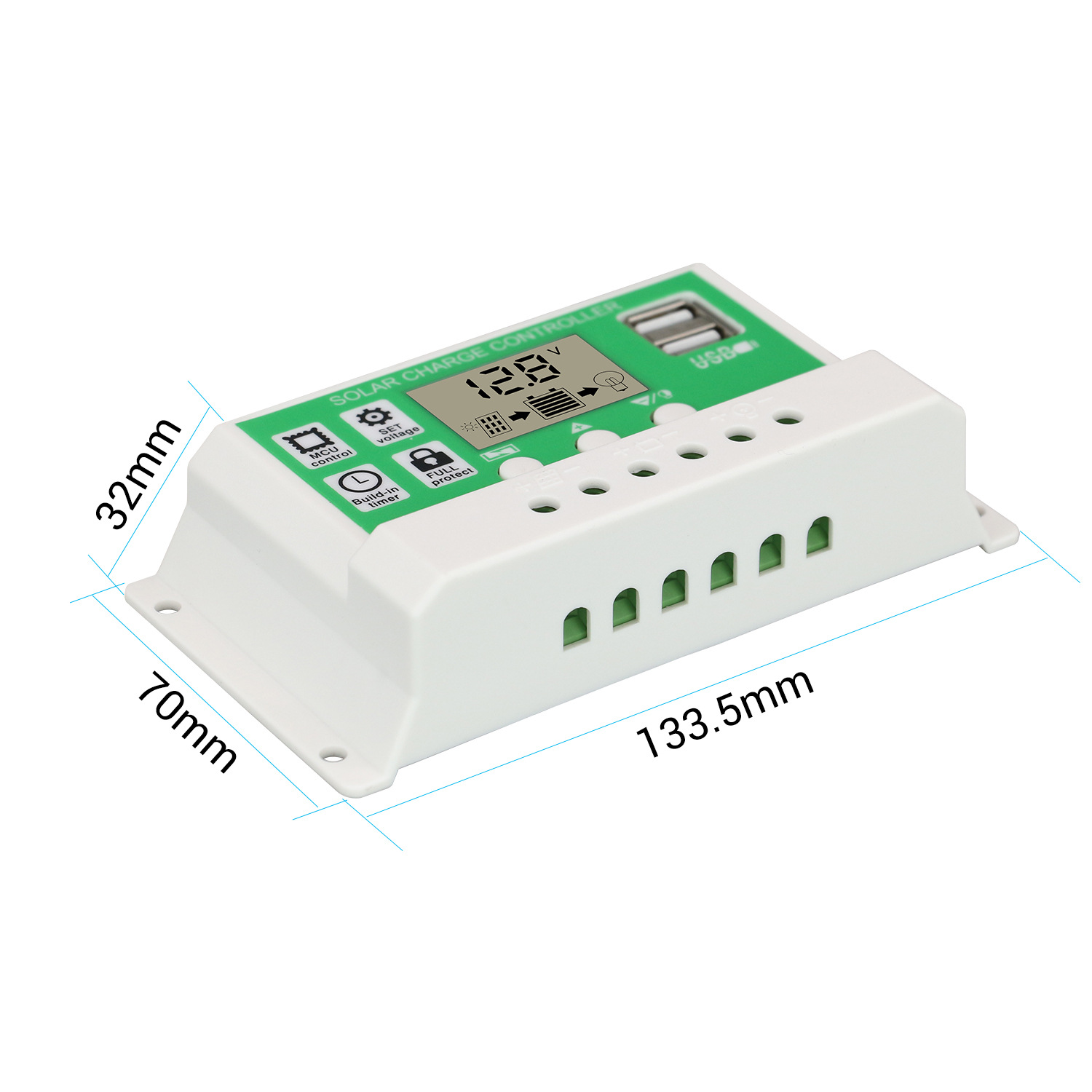 PowMr 10A 20A 30A PWM Solar Controller 12V 24V Auto LCD Display Work For Lead Acid And Lithium ...