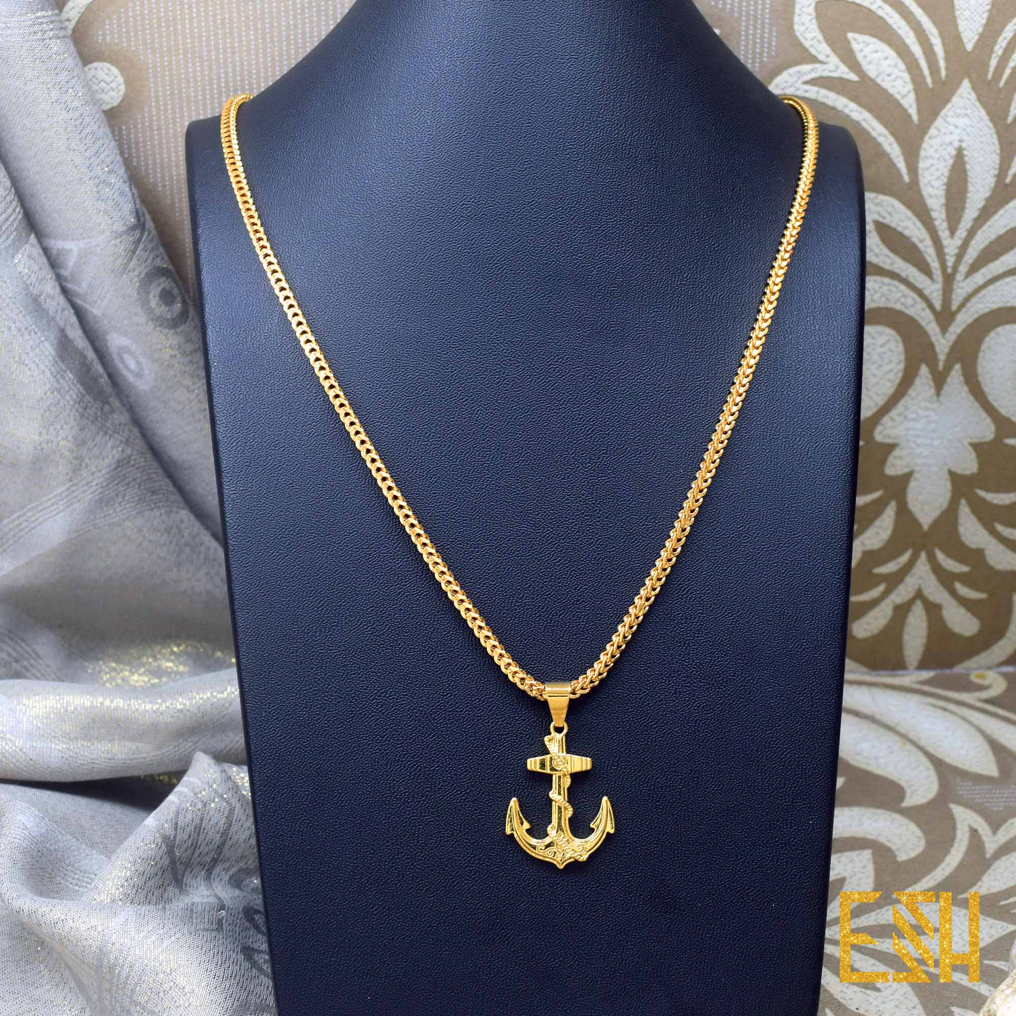 Gold Plated 18/24 Inch 3mm singapore square fox chain with Ancor ...