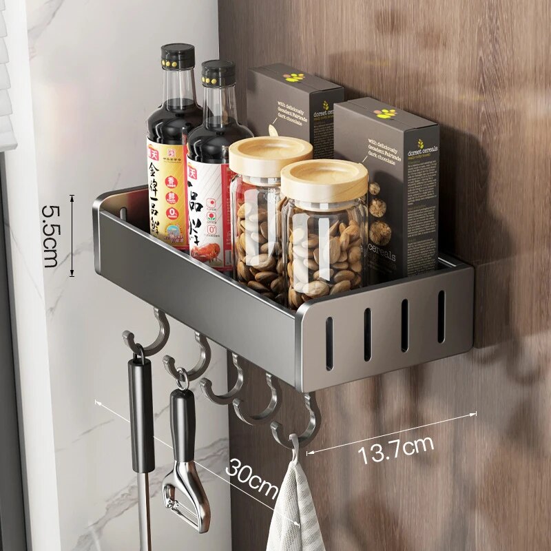 wall rack Wall Mounted Kitchen Condimenters Spice Rack Organizer Shelf ...