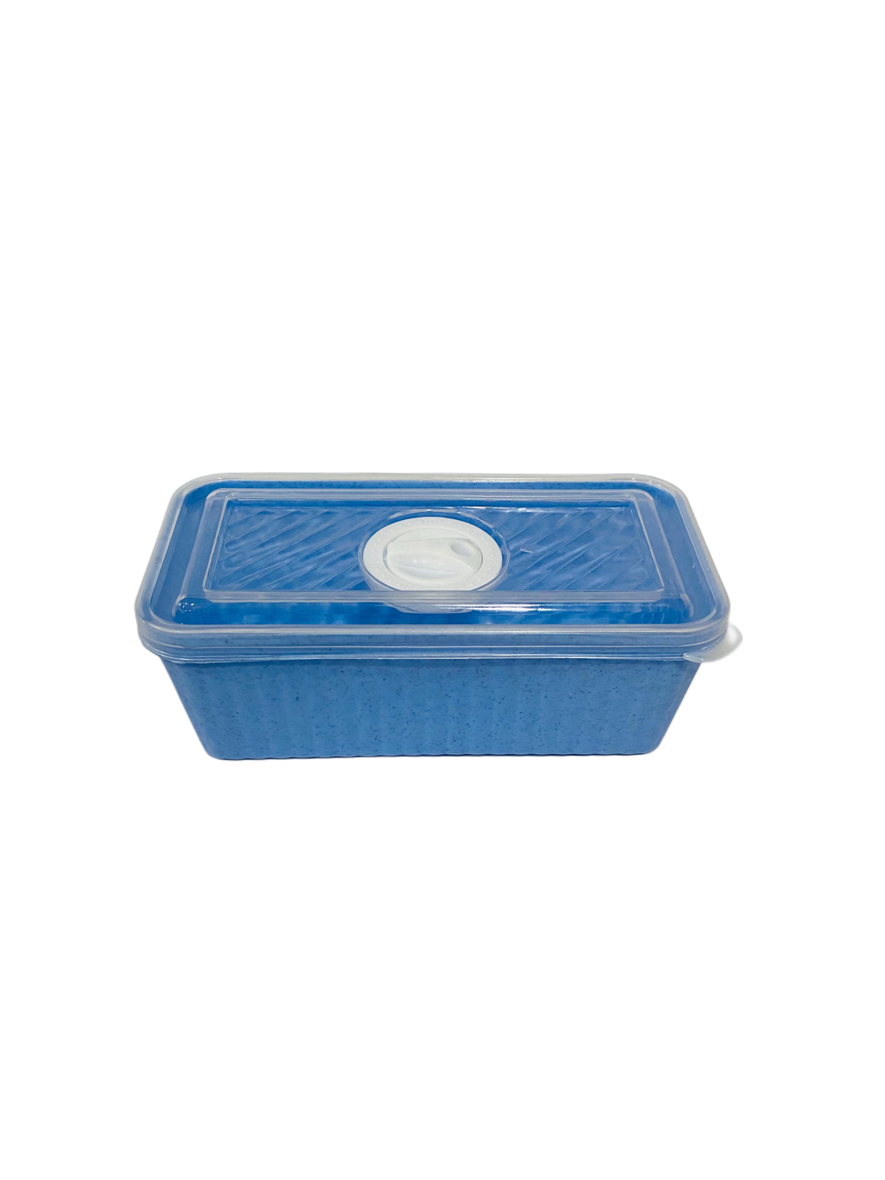 1 Piece Marble Blue color Plastic Food Container with Transparent lid ...