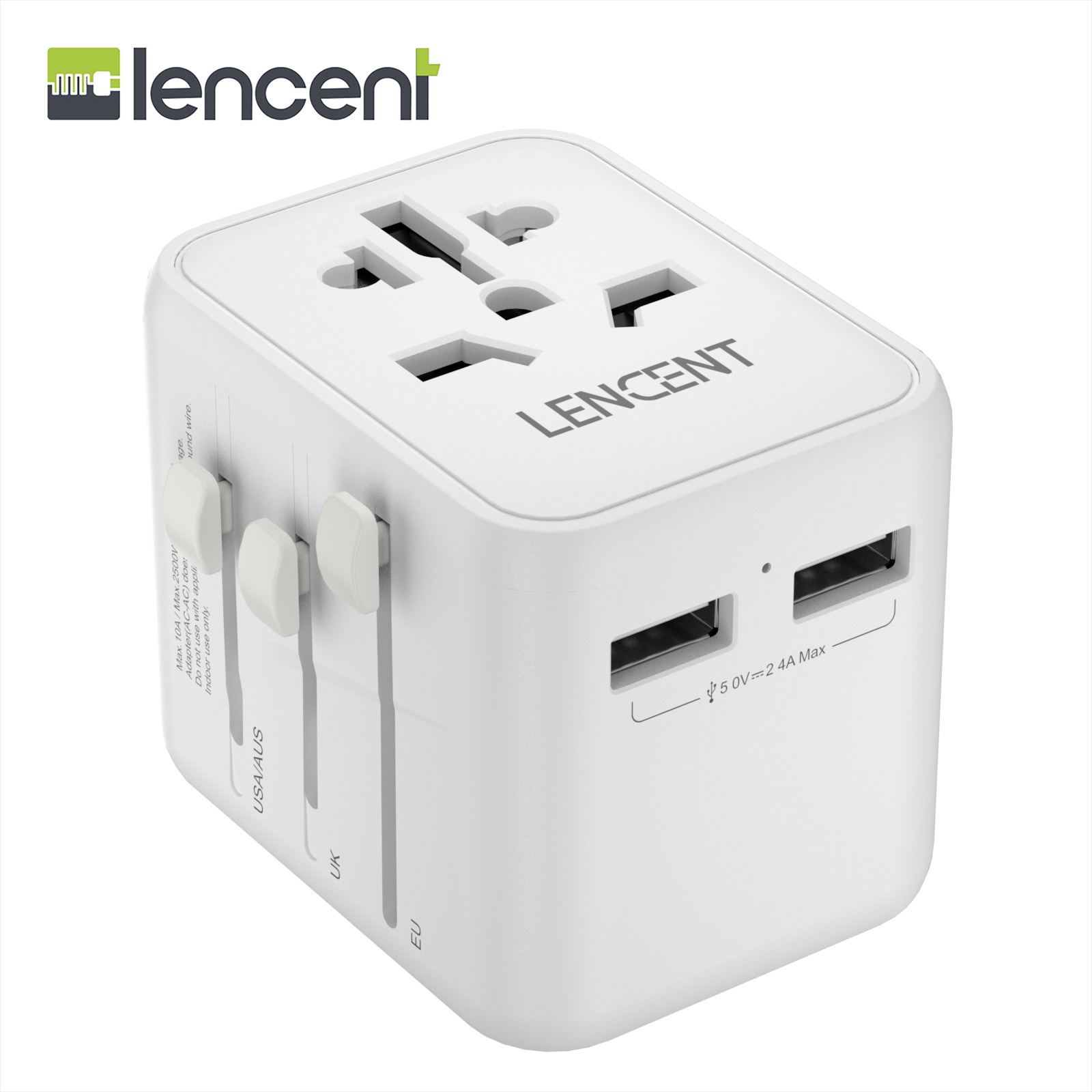 LENCENT Universal Travel Adaptor with UK/USA/EU/AUS Worldwide Travel ...