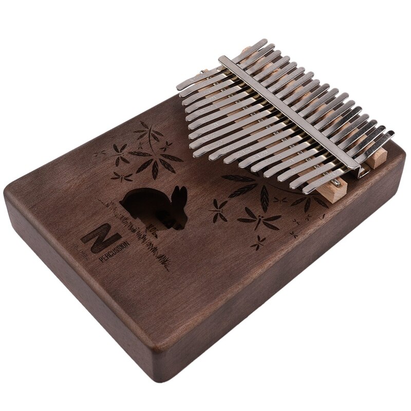 【World Supermarket 2021】17 Keys Kalimba Rabbit Piano Mahogany Wood ...