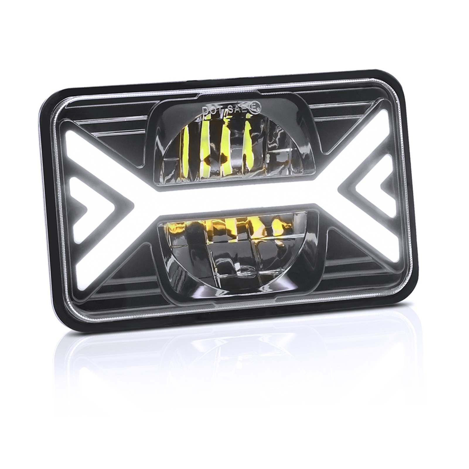 5inch Car LED Headlights 4x6 inch Headlamp with White High/Low Beam DRL ...