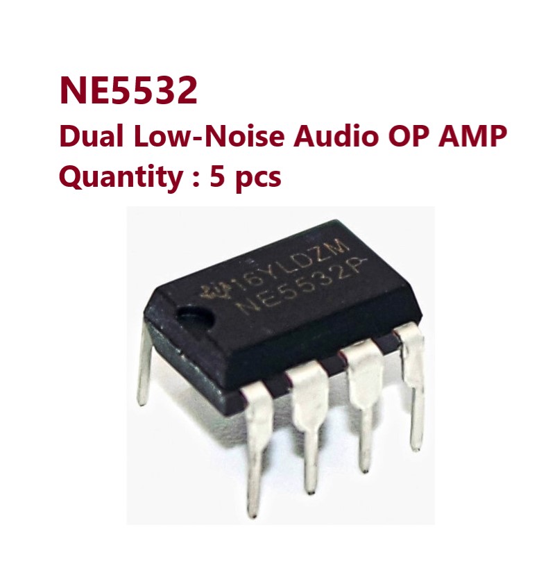 5 pcs of NE5532 Dual Low-Noise High-Speed Audio Operational Amplifier Op-Amp PDIP-8 IC | Daraz.lk