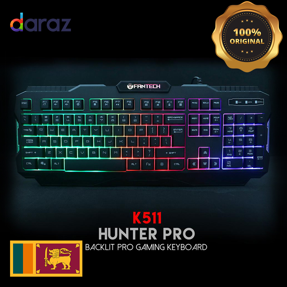 FANTECH K511 Hunter Pro Backlit Pro Gaming Keyboard LED Backlit USB ...