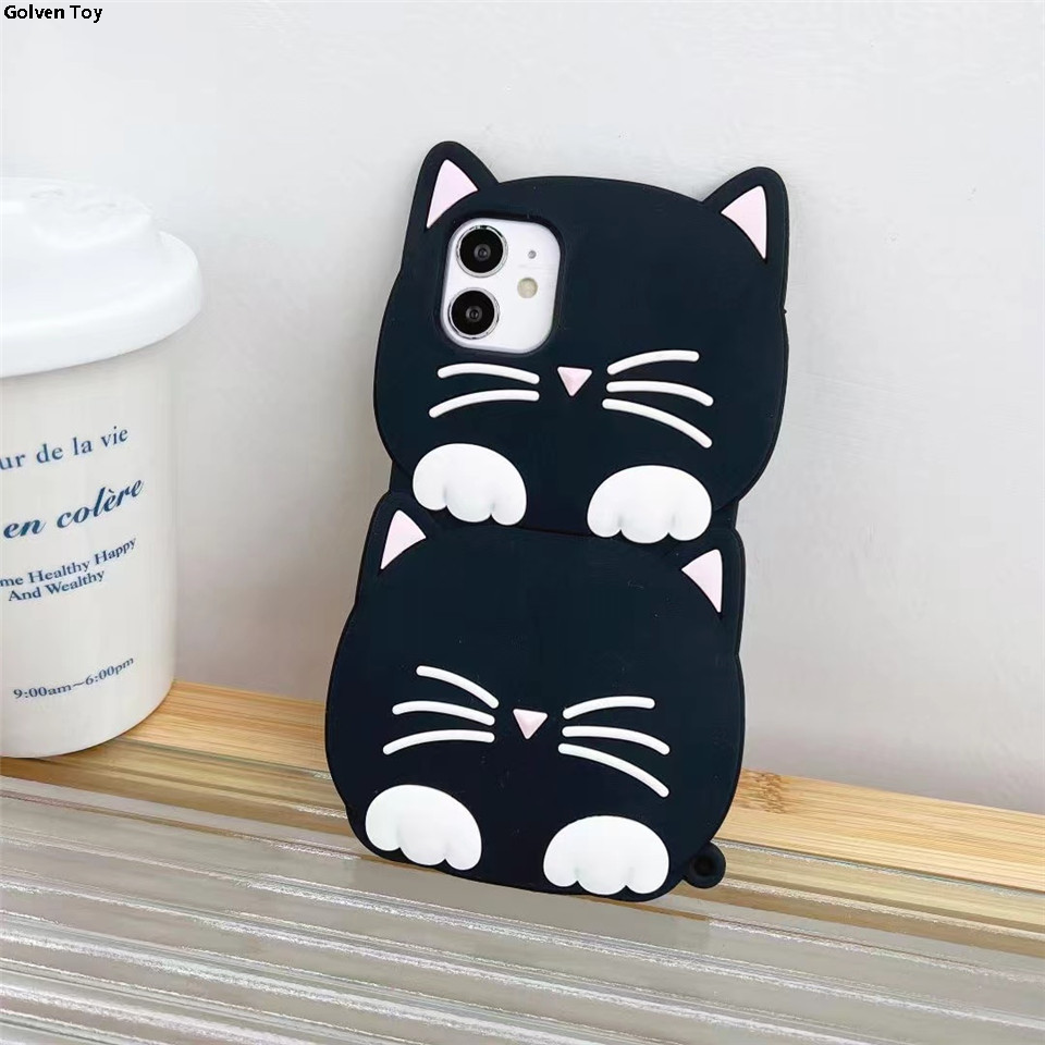 【Golven Toy】3D Cute Cartoon Meow meow Cat Luminous Phone Case For ...