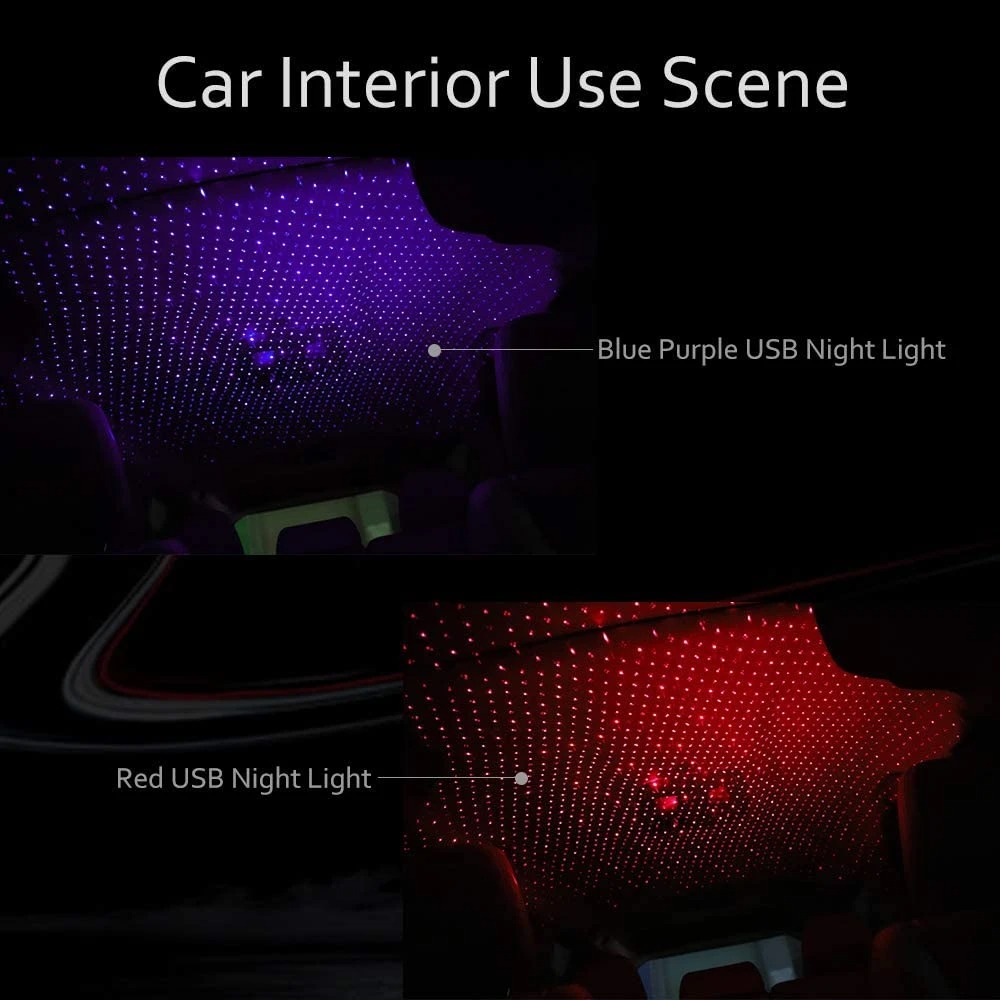 New USB Mini Auto LED LED Starry Sky Car Projector Light Car Roof ...