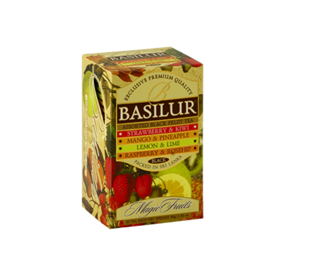 Basilar Magic Fruits Assorted Flavoured Ceylon Tea, 25 Count Tea Bags ...
