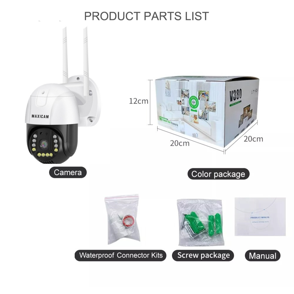 1080P WiFi IP Camera Motion Detect Auto-Tracking PTZ 4X Zoom 2-way ...