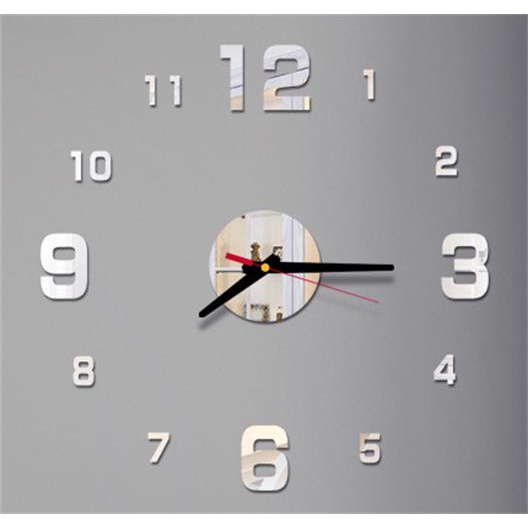 Fashion 3D Big Size Wall Clock Mirror Sticker DIY Brief Living Room Decor Meetting Room Wall ...