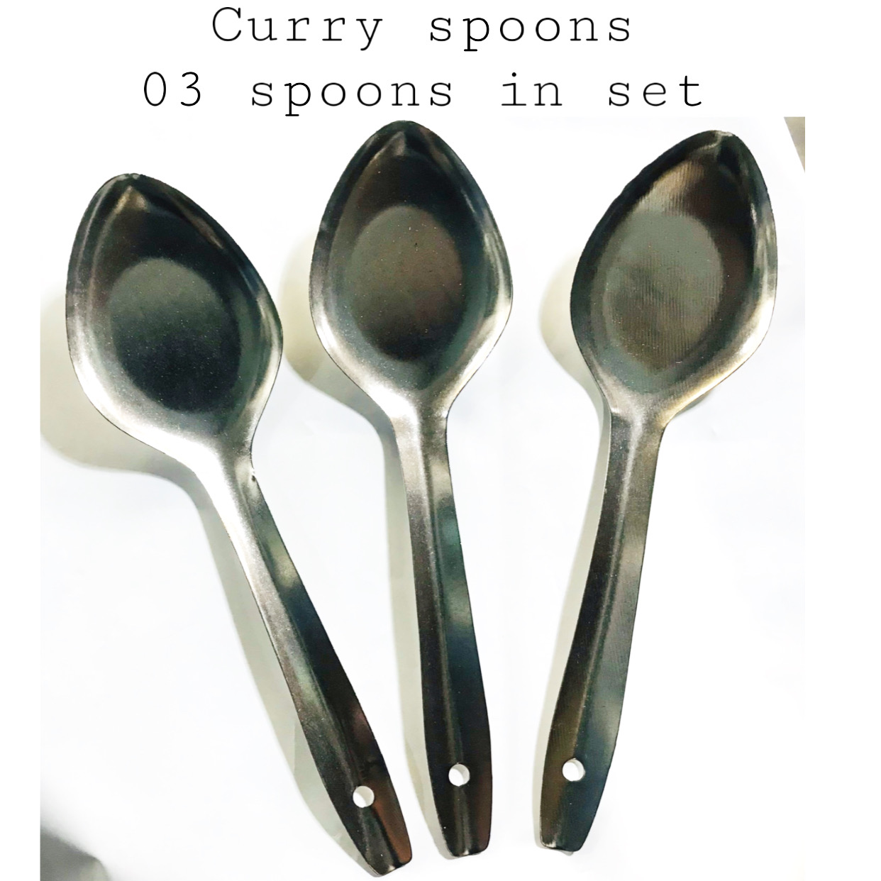 Premium Quality Silver Curry Spoons Set ( 03 Pcs In Set) | Daraz.lk