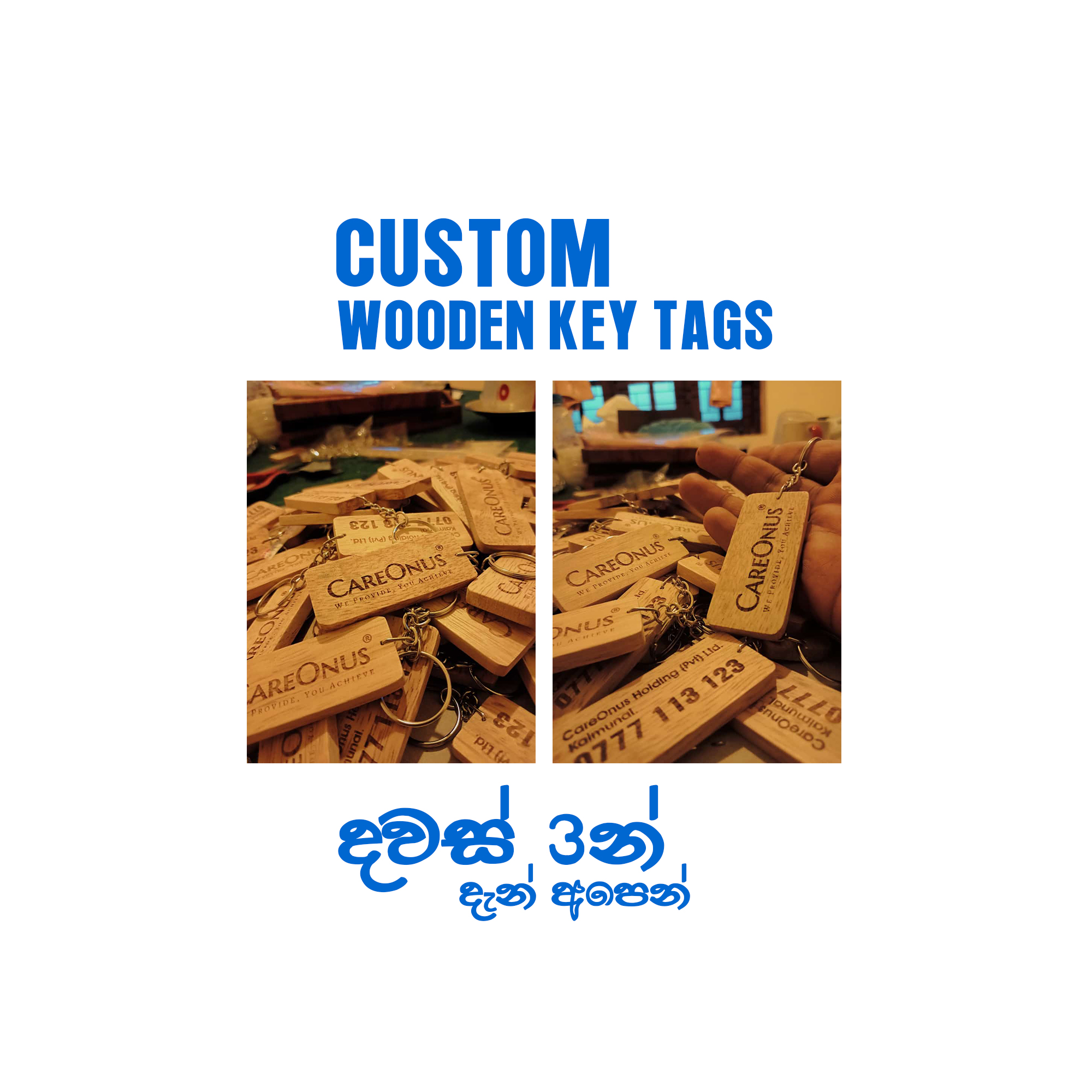 Custom Wooden Key tags | Daraz.lk