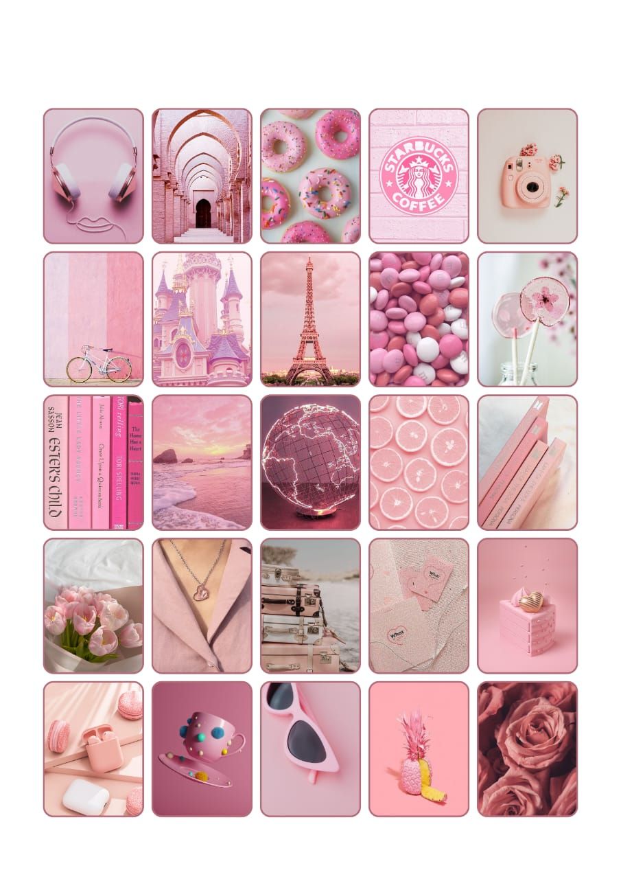 pink theme scrapbook stickers/asethetic scenery/peel off sticker sheets ...